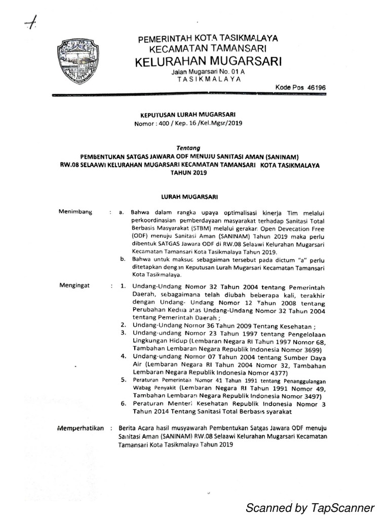 Contoh Sk Satgas Odf Pdf