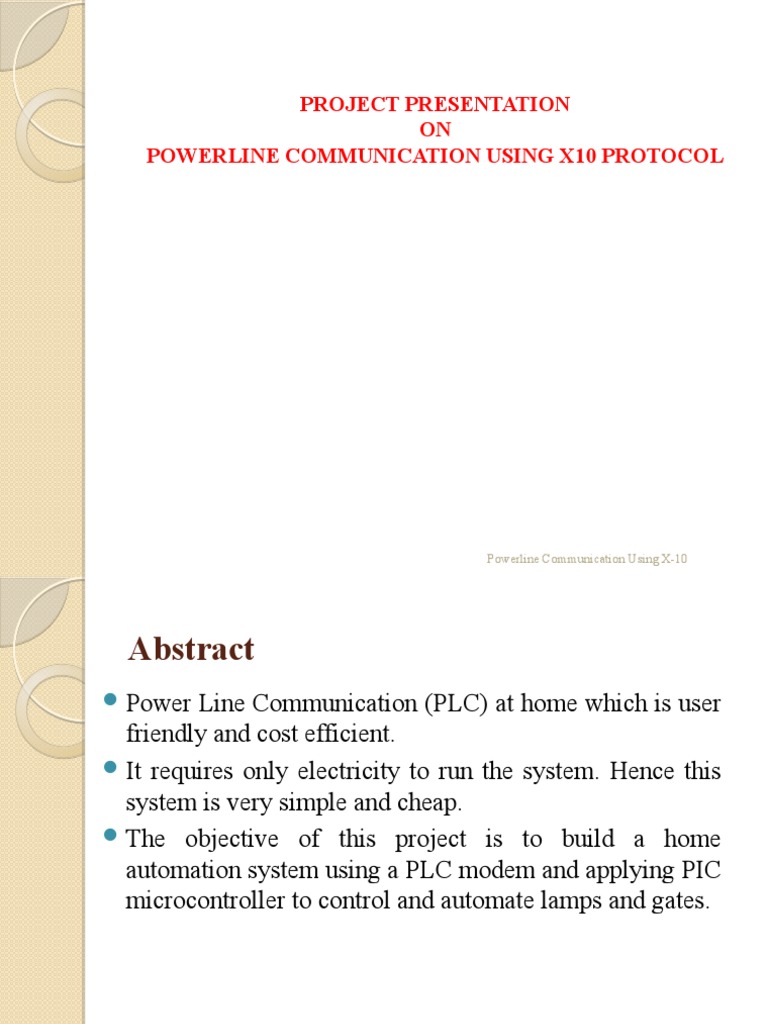 Project Presentation On Powerline Communication Using X10 Protocol