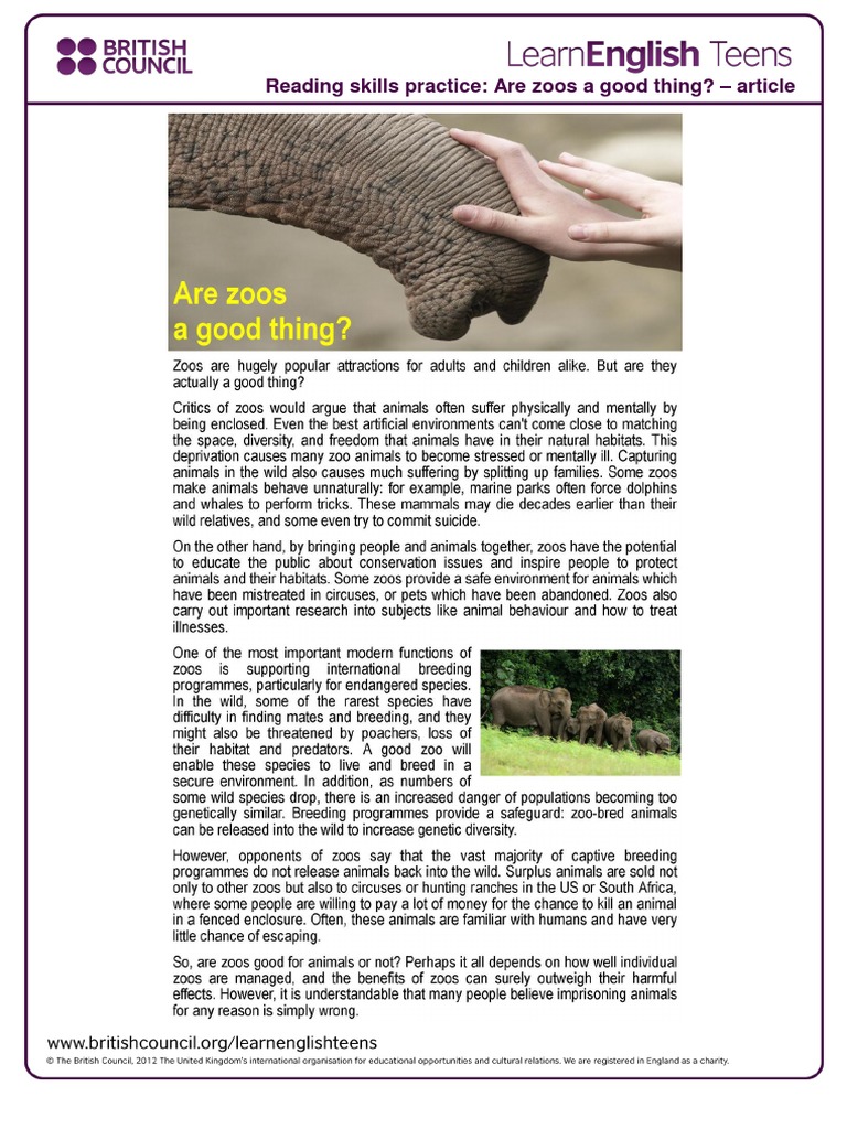 Are Zoos Beneficial for Animals? | PDF