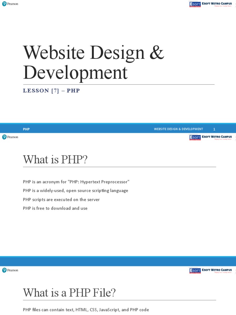 Unit 10 - WDD - Lesson 07 - PHP | PDF | Php | Computing