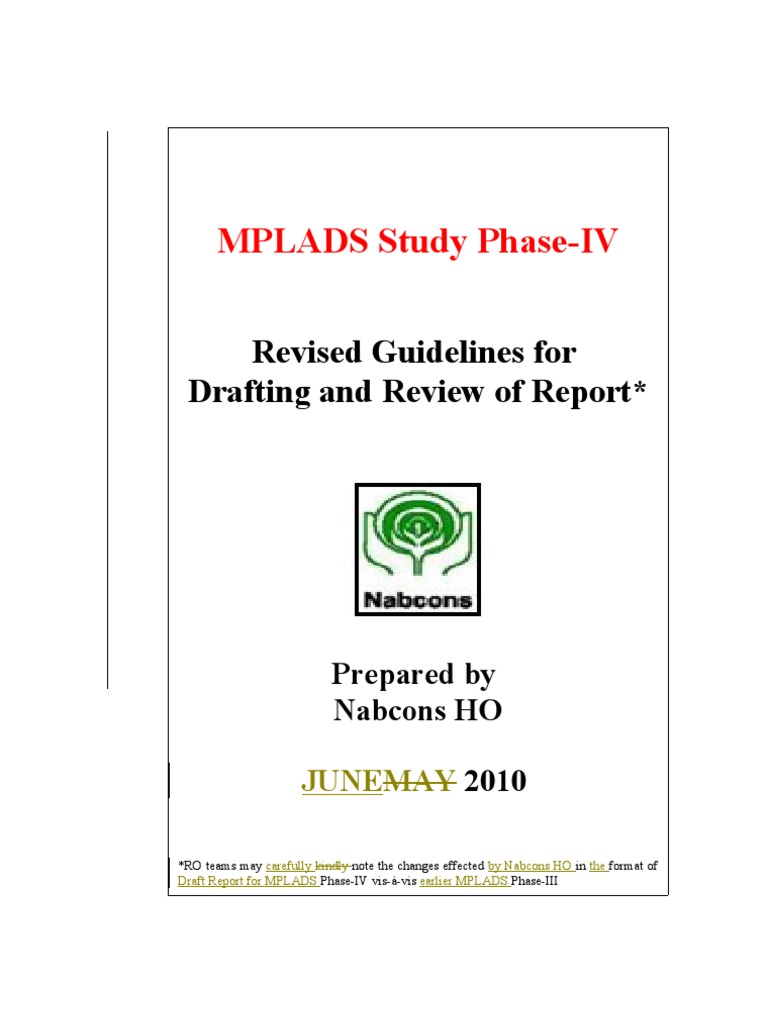 MPLADS Study Phase-IV: Revised Guidelines For Drafting and Review of ...