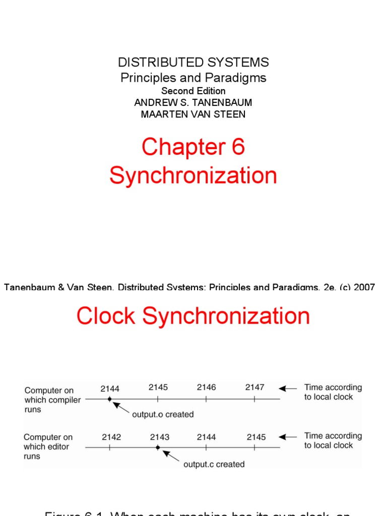 Synchronization Distributed Systems Principles And Paradigms Pdf Concurrent Computing