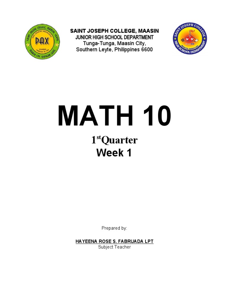 Math 10 - Module Week 1 | Download Free PDF | Sequence | Set (Mathematics)