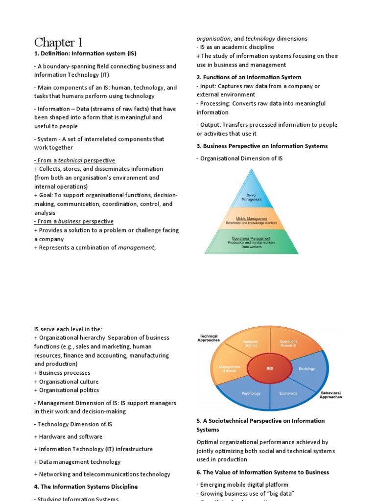 Definition: Information System (IS) : Organisation, and Technology ...