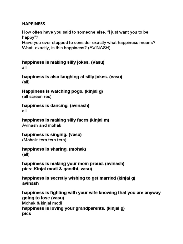 HAPPINESS | PDF | Poetry