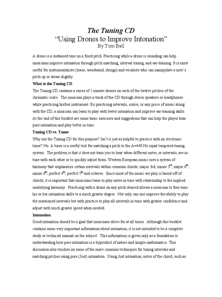 "Using Drones To Improve Intonation": The Tuning CD | PDF | Interval ...