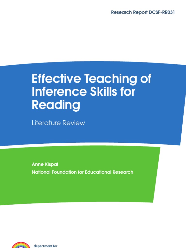 Effective Teaching of Inference Skills For Reading: Literature Review ...