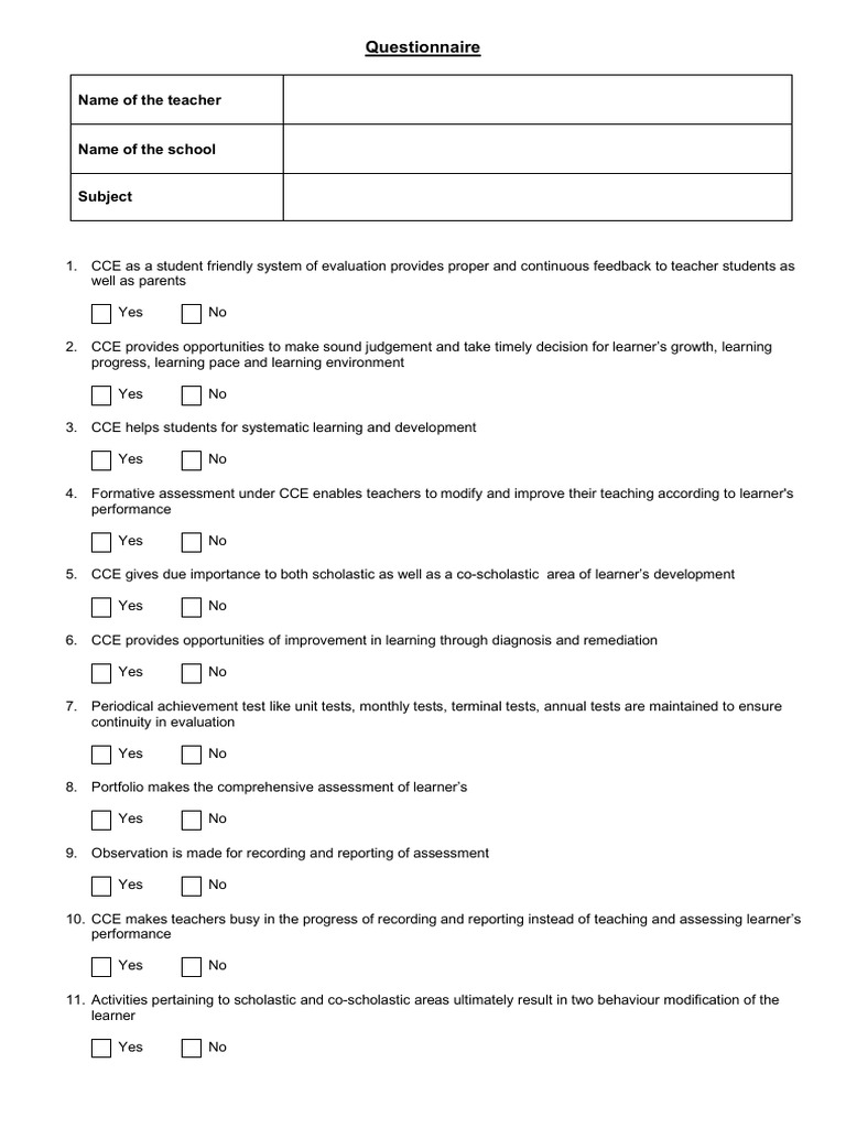 CCE Questions For Teachers | PDF | Educational Assessment | Teachers