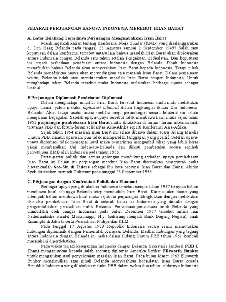 Perjuangan Bangsa Indonesia Untuk Merebut Irian Barat 2 | PDF