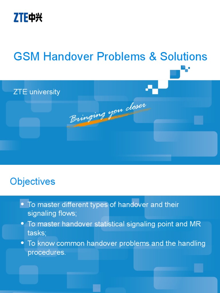 GSM Handover Problems & Solutions: ZTE University | PDF | Computer ...