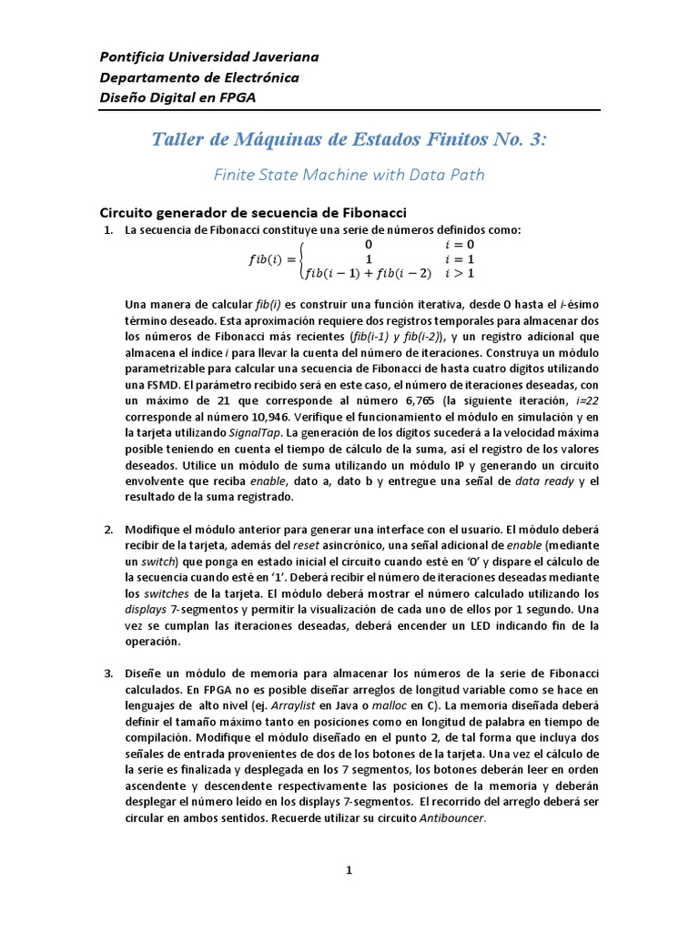10 - Taller FSM 3 | PDF | Informática | Arquitectura de Computadores