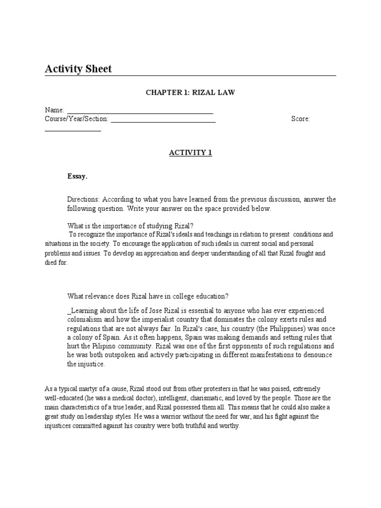 Activity Sheet | PDF