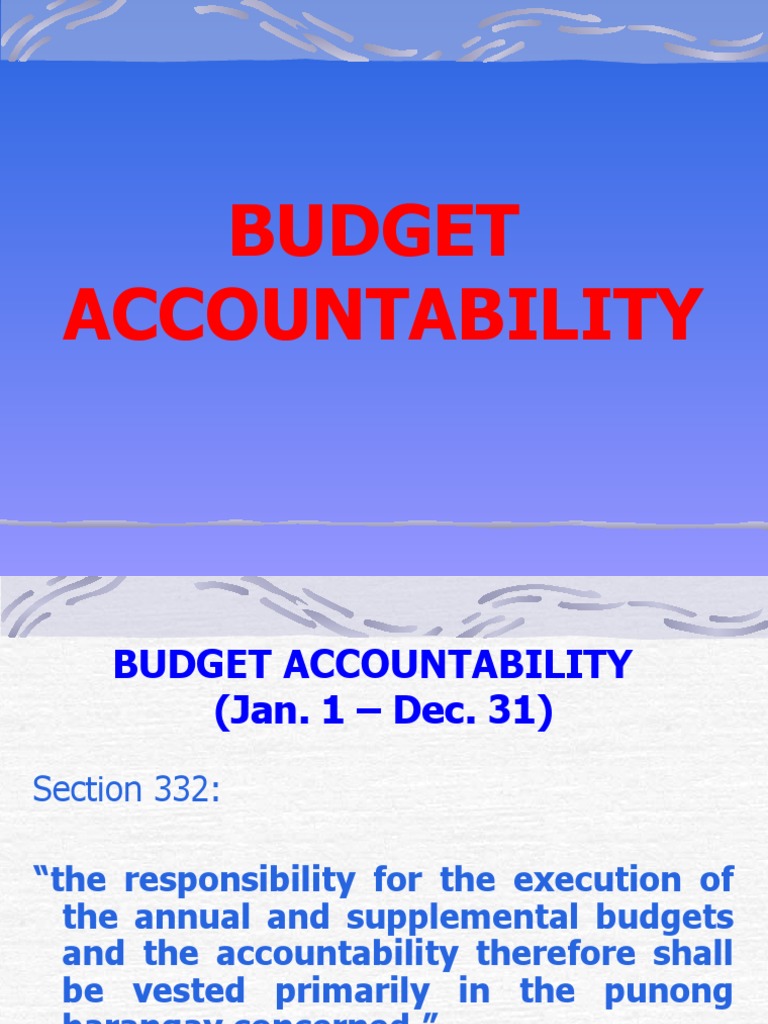 Budget Accountability | PDF | Budget | Taxes