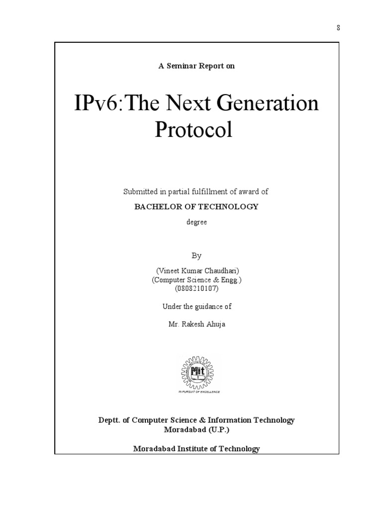 IPV6 (Next Generation Internet Protocal) | PDF | I Pv6 | Internet Protocol Suite