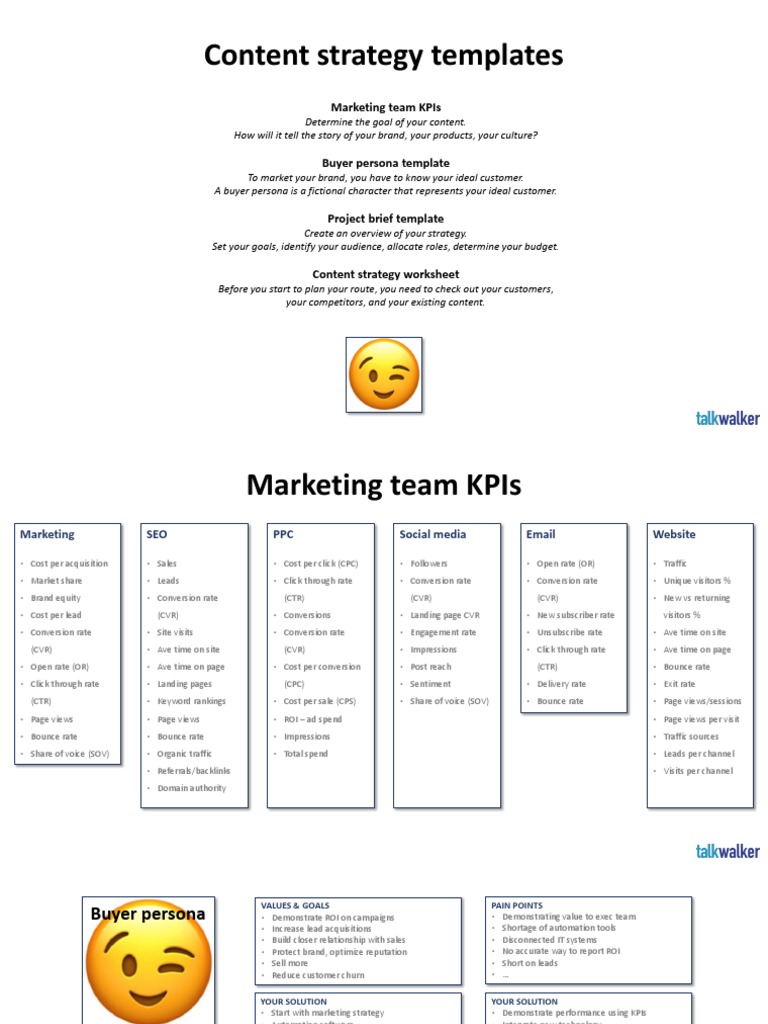 Content Strategy Templates Overview | PDF | Brand | Popular Culture ...