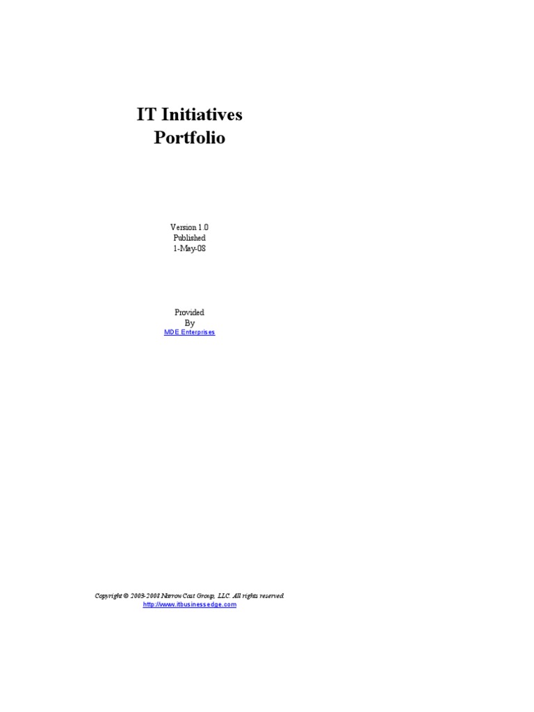 IT Initiatives Portfolio | PDF | Indemnity | Copyright