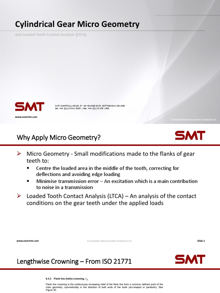 Cylindrical Gear Micro Geometry: and Loaded Tooth Contact Analysis ...