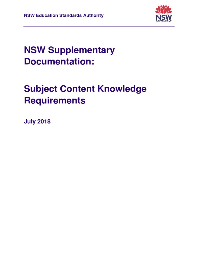 NSW Subject Content Knowledge Guide | PDF | Phonics | Teachers
