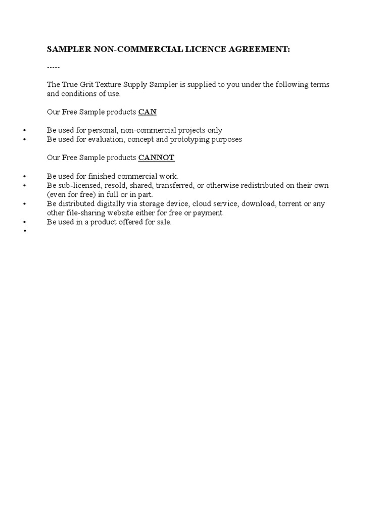 TGTS Non Commercial License | PDF