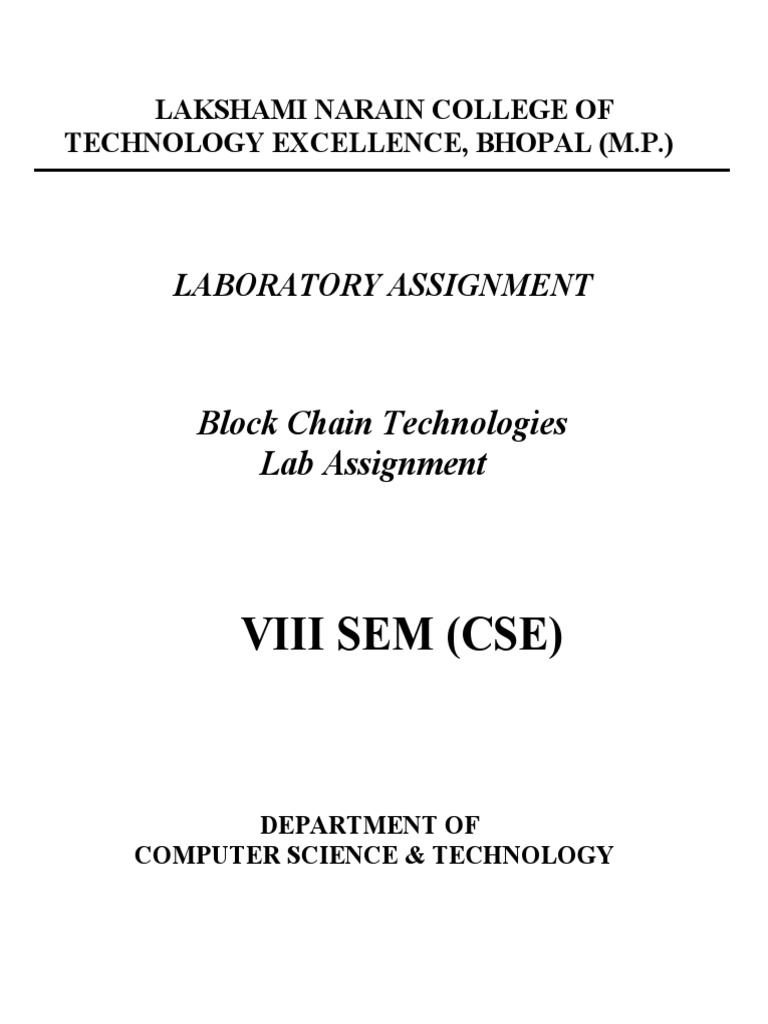 BlockChain Lab Assignments | PDF | Cryptocurrency | Public Key Cryptography