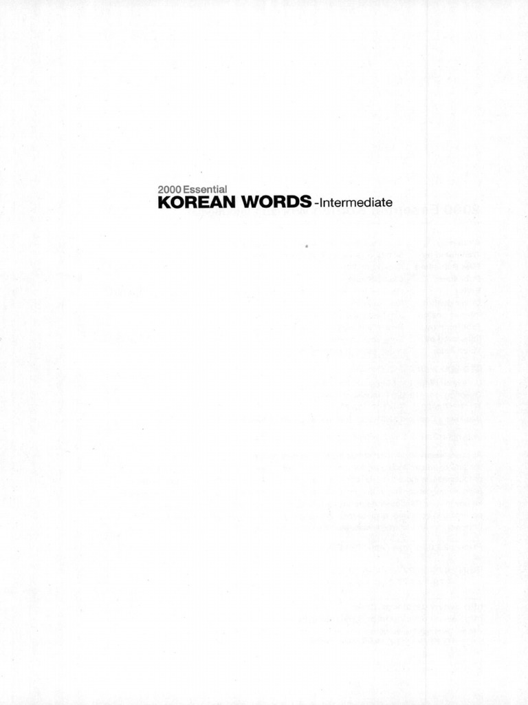 2000 Essential Korean Words - Intermediate | PDF