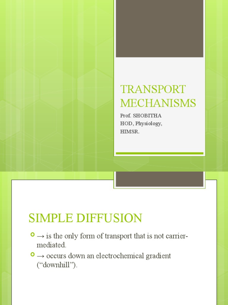 TRANSPORT MECHANISMS PPT - by Suhail | PDF