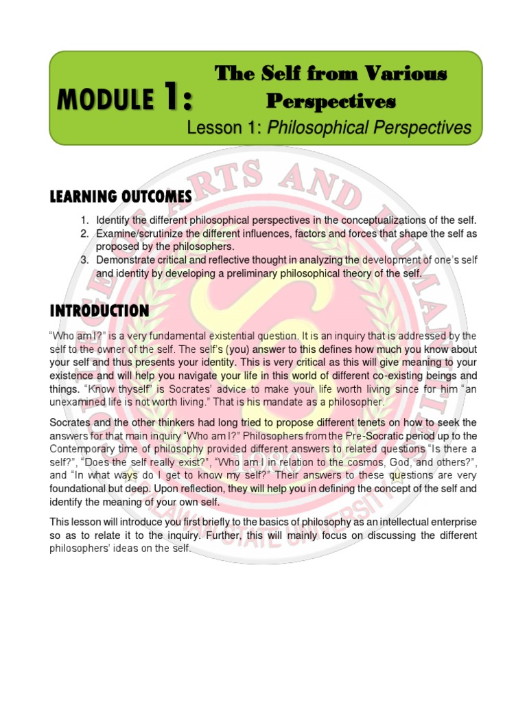 Module 1 Lesson 1 Philo Final Pdf Mind Soul