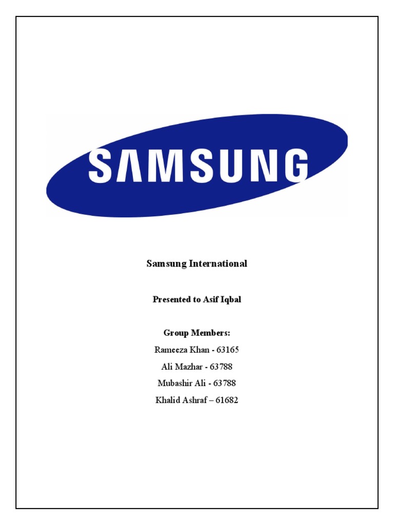 Samsung - Strategic Marketing Final | PDF | Samsung Electronics ...
