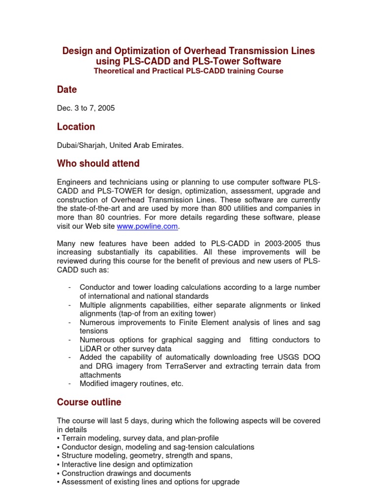 Design and Optimization of Overhead Transmission Lines Using PLS-CADD ...