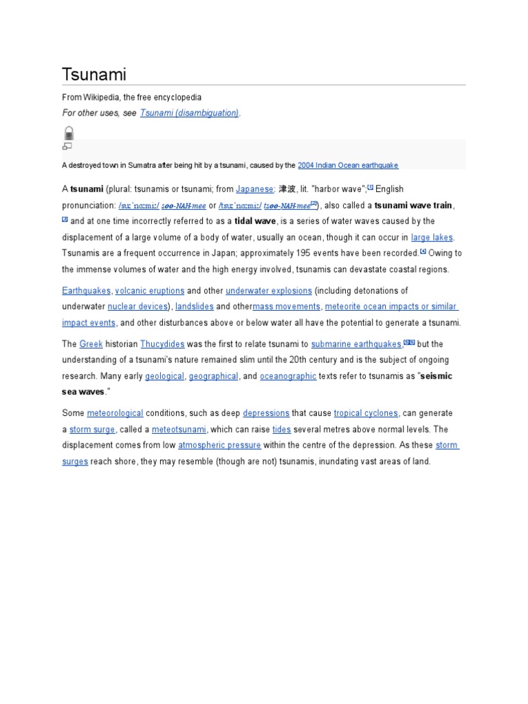 Tsunami | PDF | Science & Mathematics