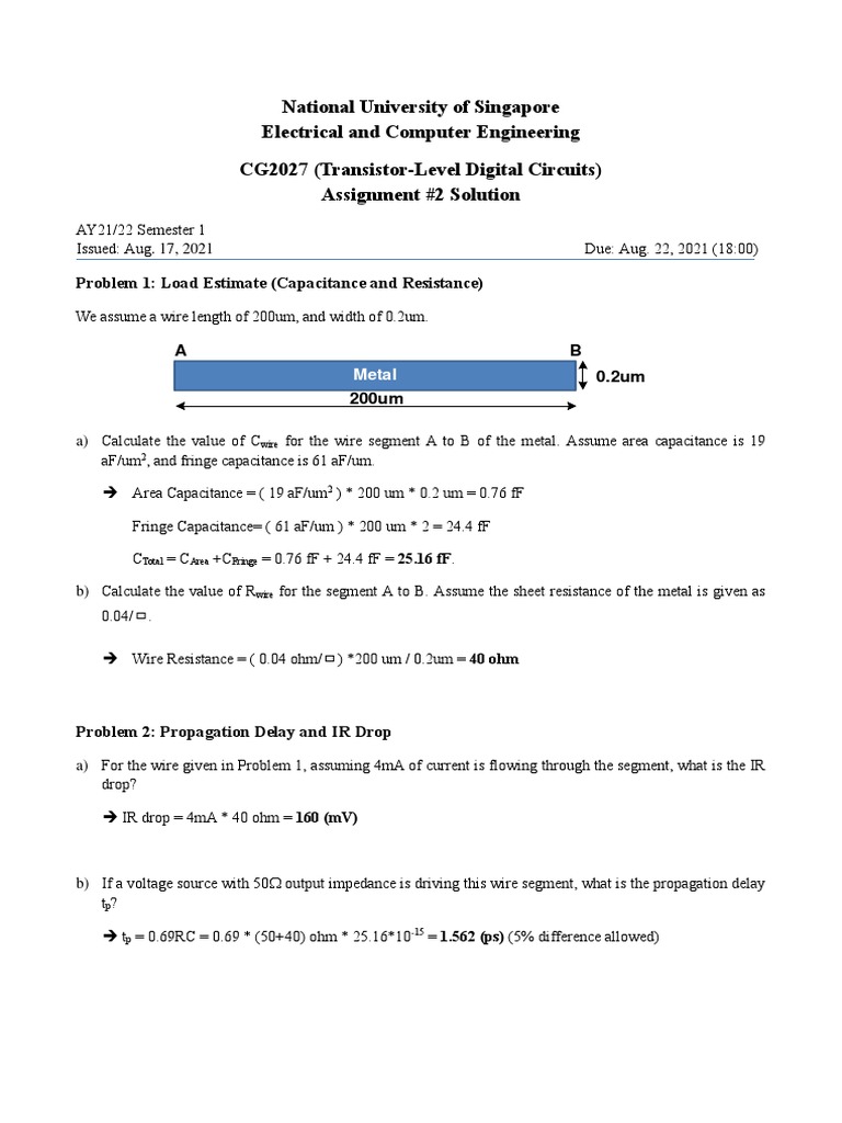 CG2027 - Assign - 2 - Solution | PDF | Cmos | Electrical Resistance And ...