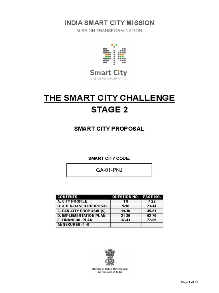 Panaji Smart City Proposal | PDF | Sustainability | Infrastructure