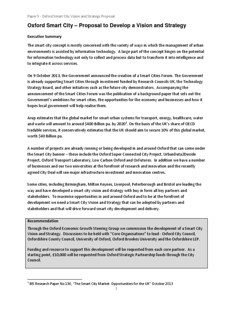 Paper 5 Smart Cities Proposal For An Oxford Smart City Vision and ...