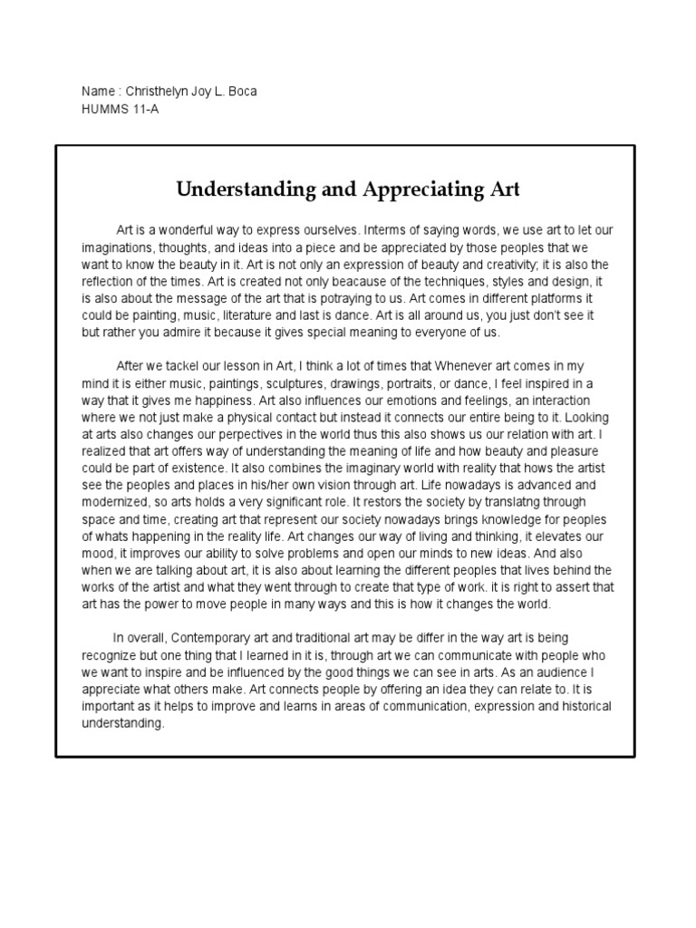 Lesson 2 - Reflection Paper | PDF | Thought | Beauty