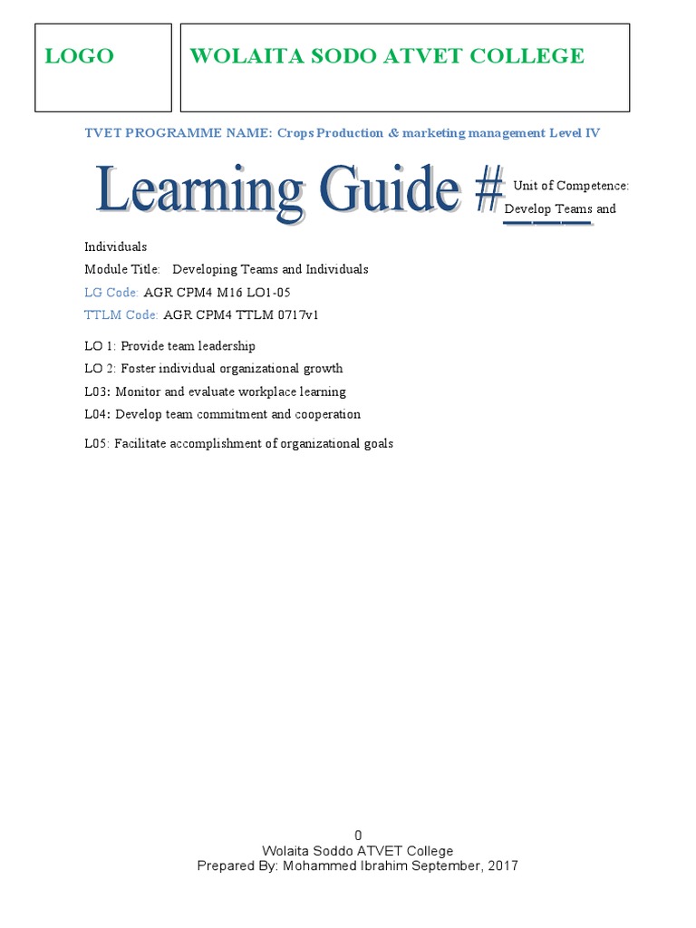 Developing Teams and Individuals Guide | PDF | Educational Technology ...