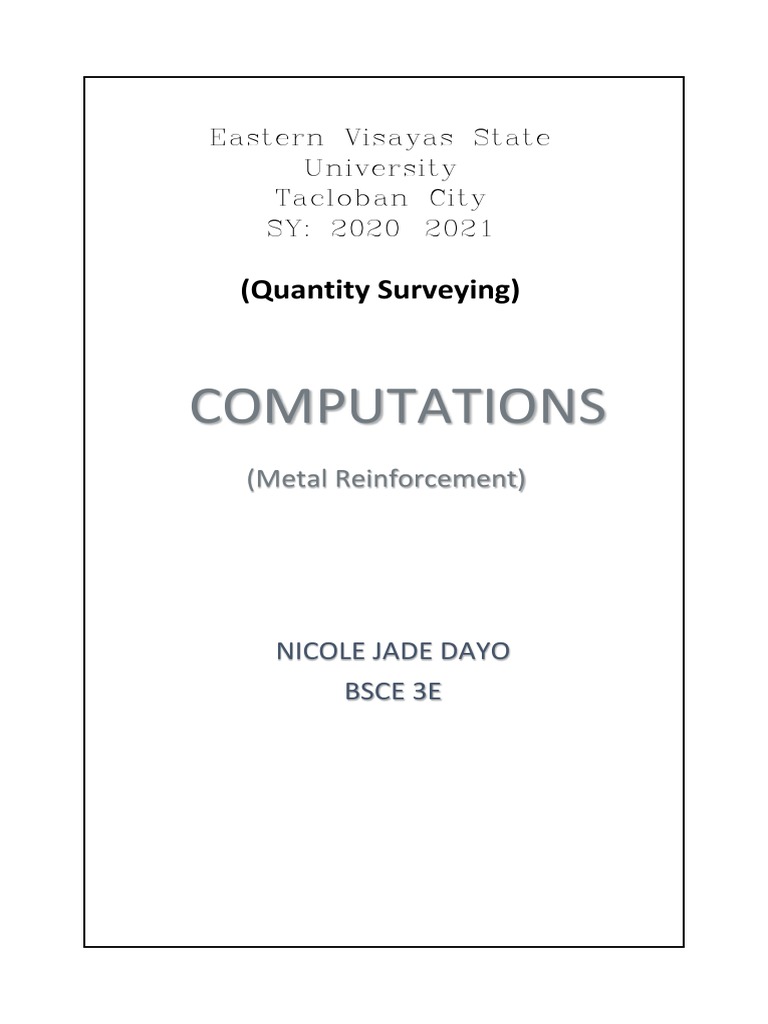Quantity Surveying - Metal Reinforcement | PDF | Beam (Structure ...