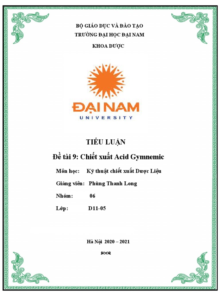 KTCX-ACID-GYMNEMIC-NHÓM-6 - Sao Chép | PDF