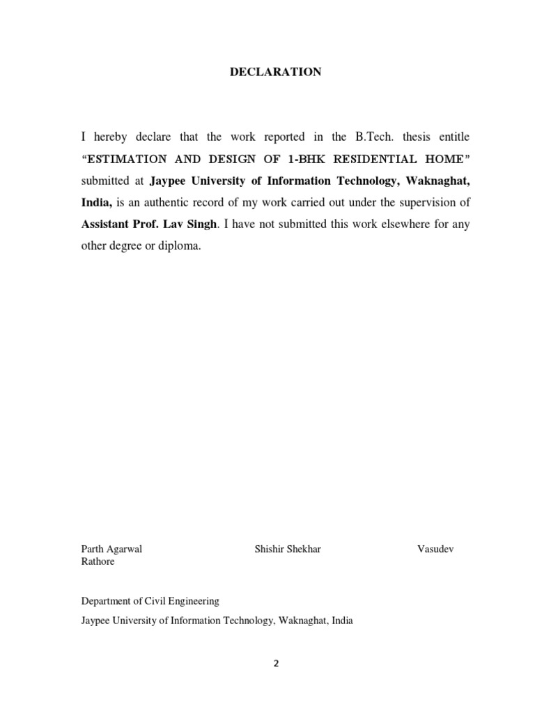 I Hereby Declare That The Work Reported in The B.Tech. Thesis Entitle | PDF