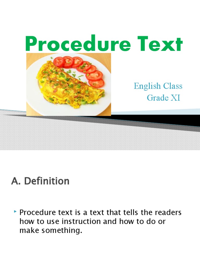 Procedure Text: English Class Grade XI | PDF | Cooking, Food & Wine