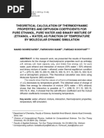 Methanol Thermophysical Properties Overview | PDF | Liquids | Density