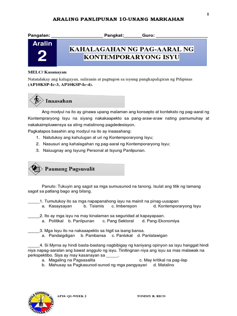 AP 10 Q1 Week 2 | PDF