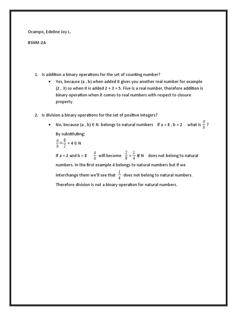 Binary Mathematics | PDF