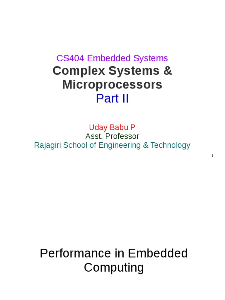 8 Complex Systems & Microprocessors Part II | PDF | Embedded System ...