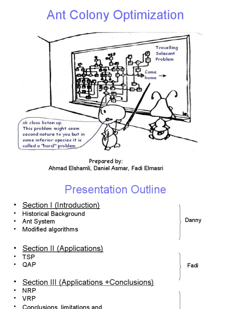 Ant Colony Optimization: Prepared By: Ahmad Elshamli, Daniel Asmar ...