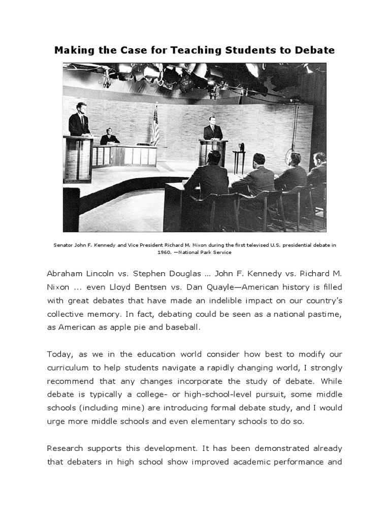 Making The Case For Teaching Students To Debate | PDF | Information ...