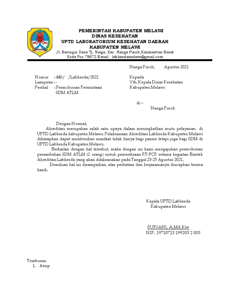 Surat Permohonan SDM | PDF