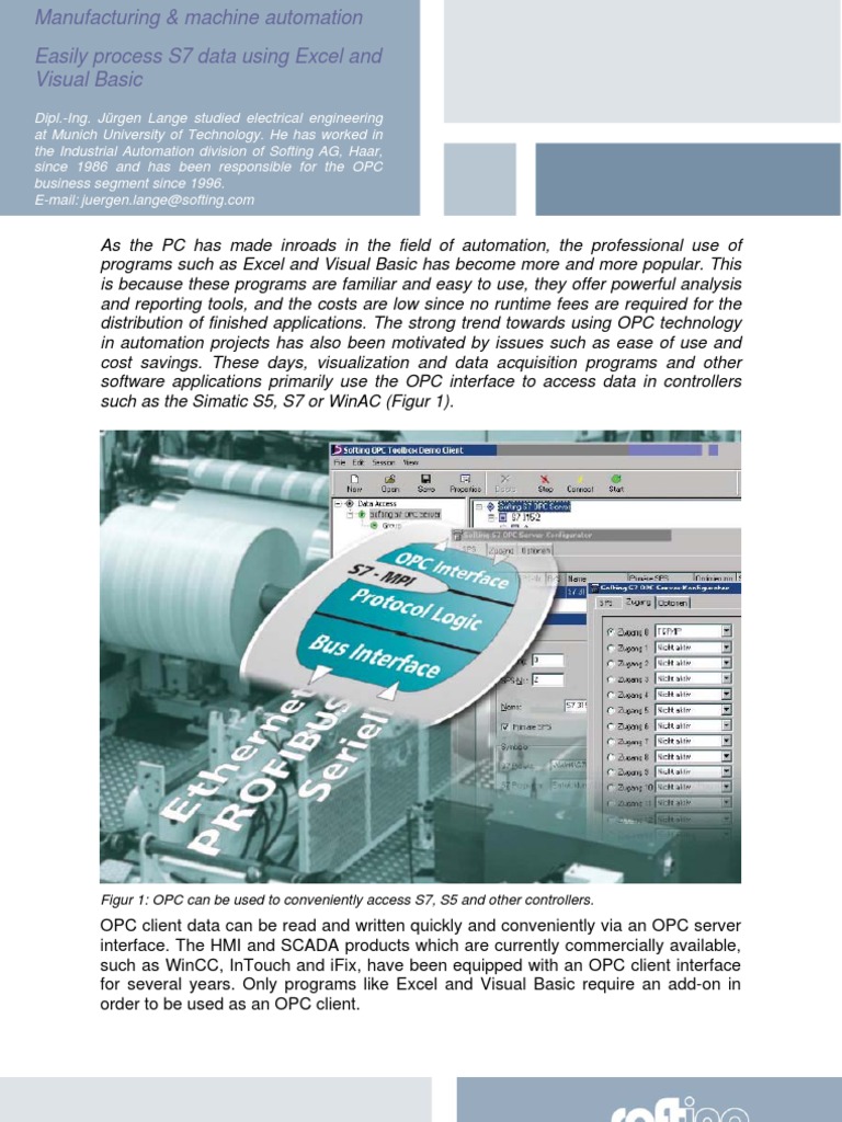 Figur 1: OPC Can Be Used To Conveniently Access S7, S5 and Other ...