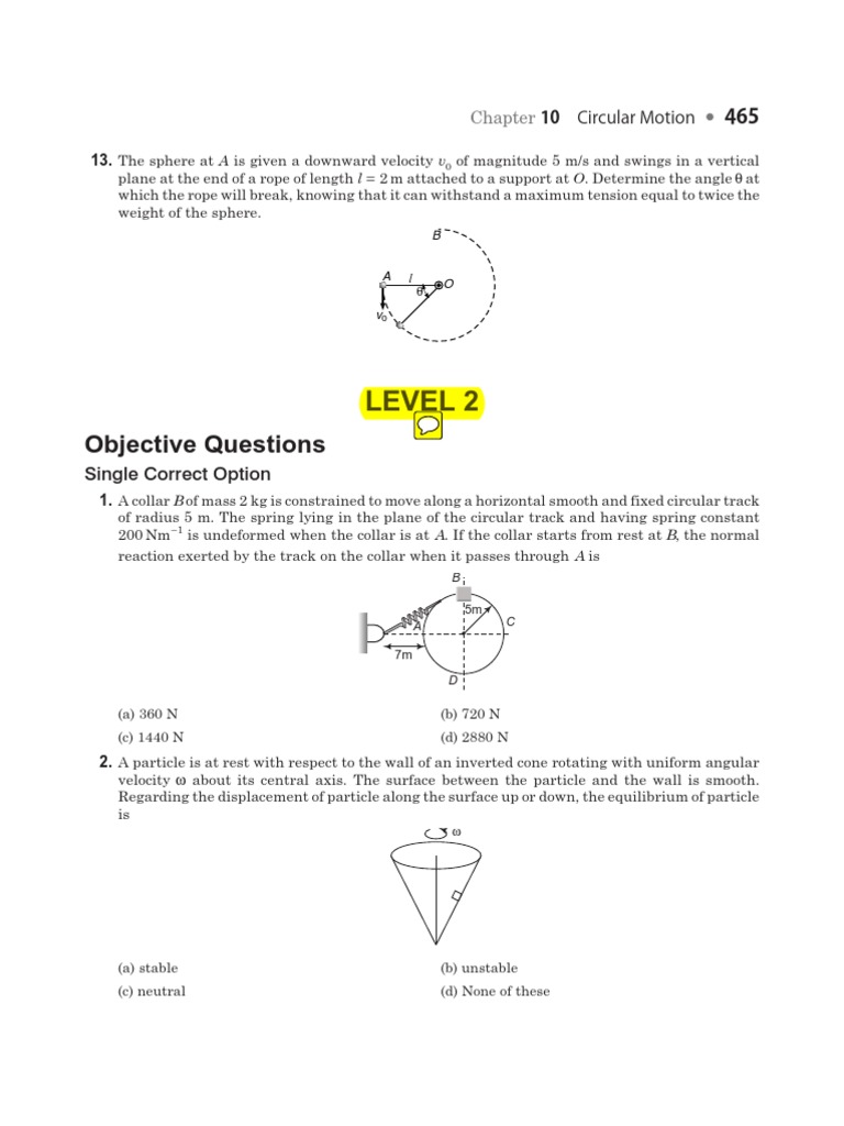 Circular Motion Test I 08-08-2021 | PDF | Acceleration | Rotation ...
