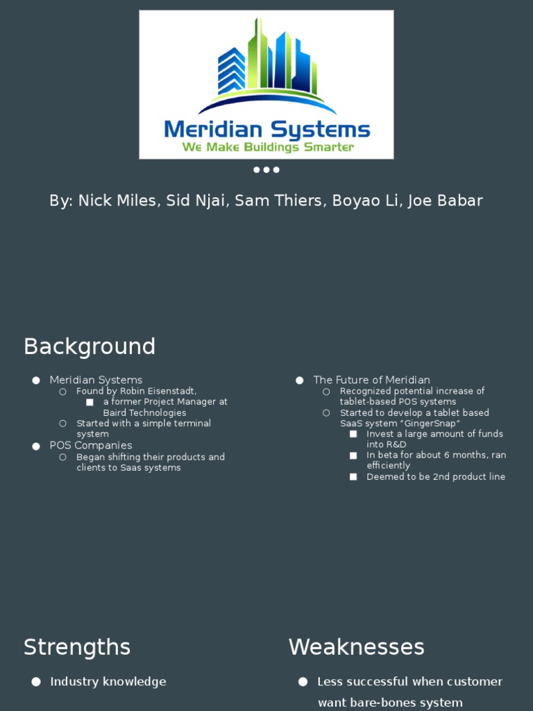 Meridian Systems' Broad Differentiator Strategy | PDF | Point Of Sale ...