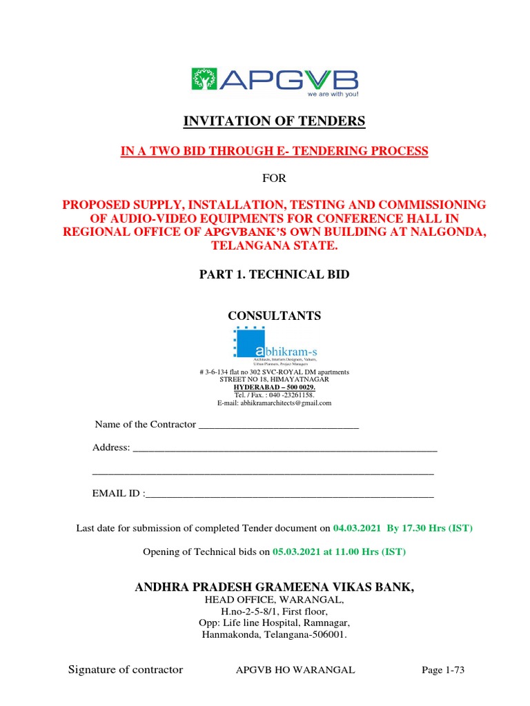 3817 Tender20 | PDF | Request For Proposal | Specification (Technical ...